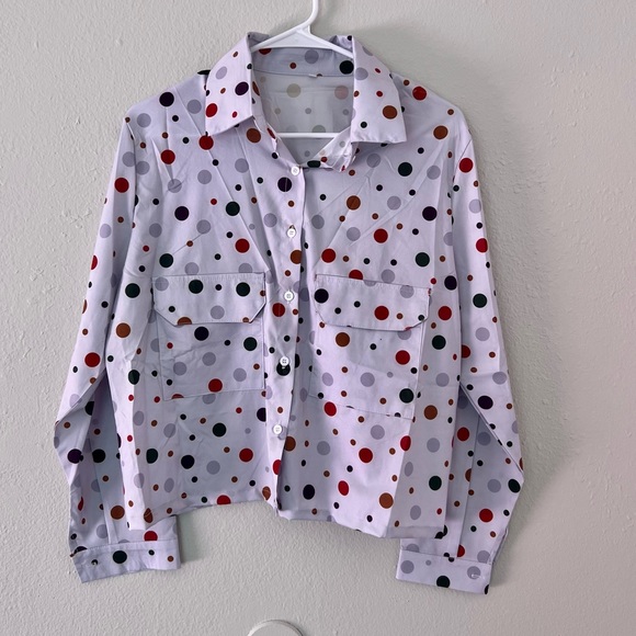 Tops | Polka Dot Button Up Size Sm | Poshmark
